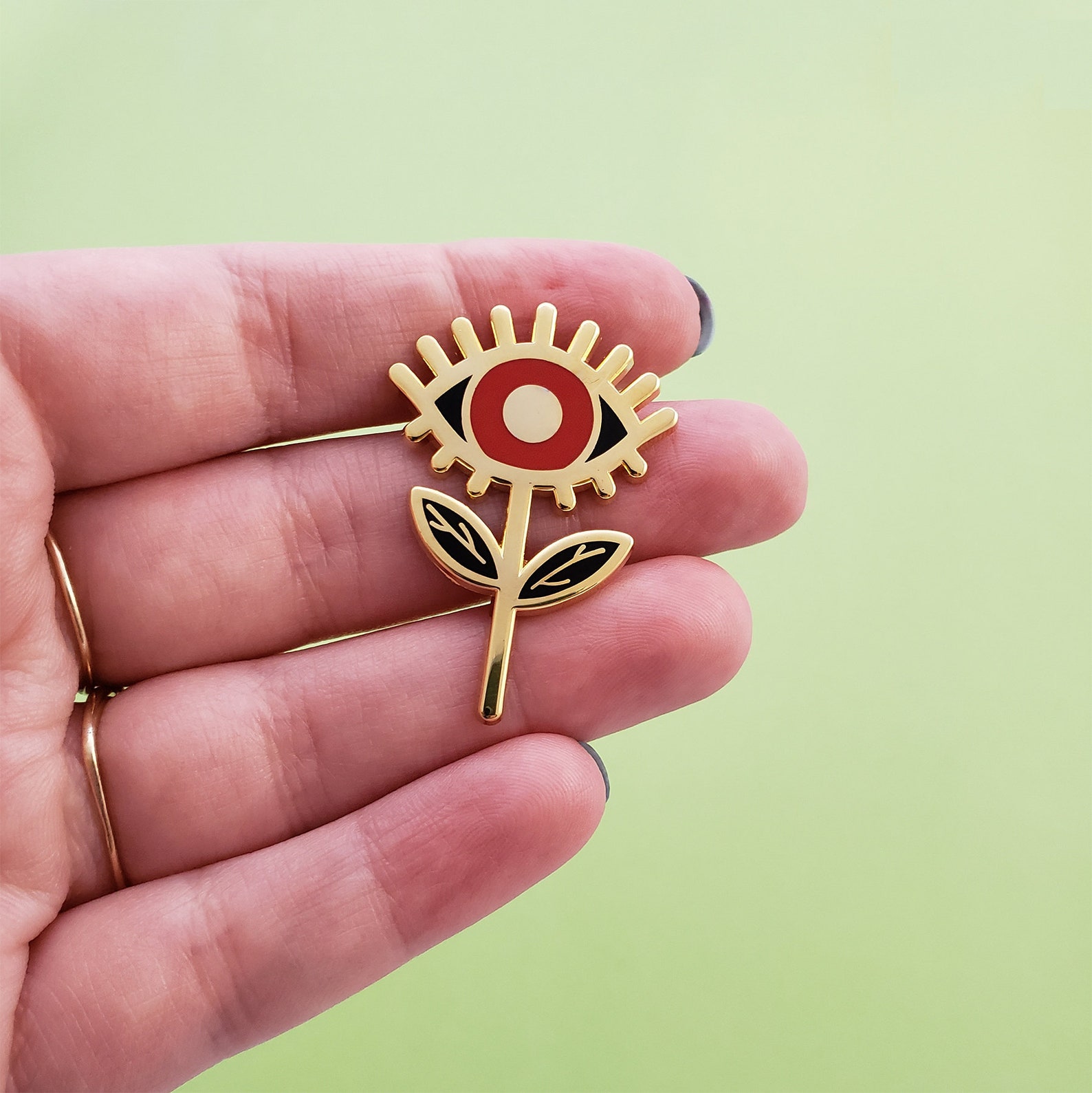 Evil Eye Flower Hard Enamel Pin - Etsy
