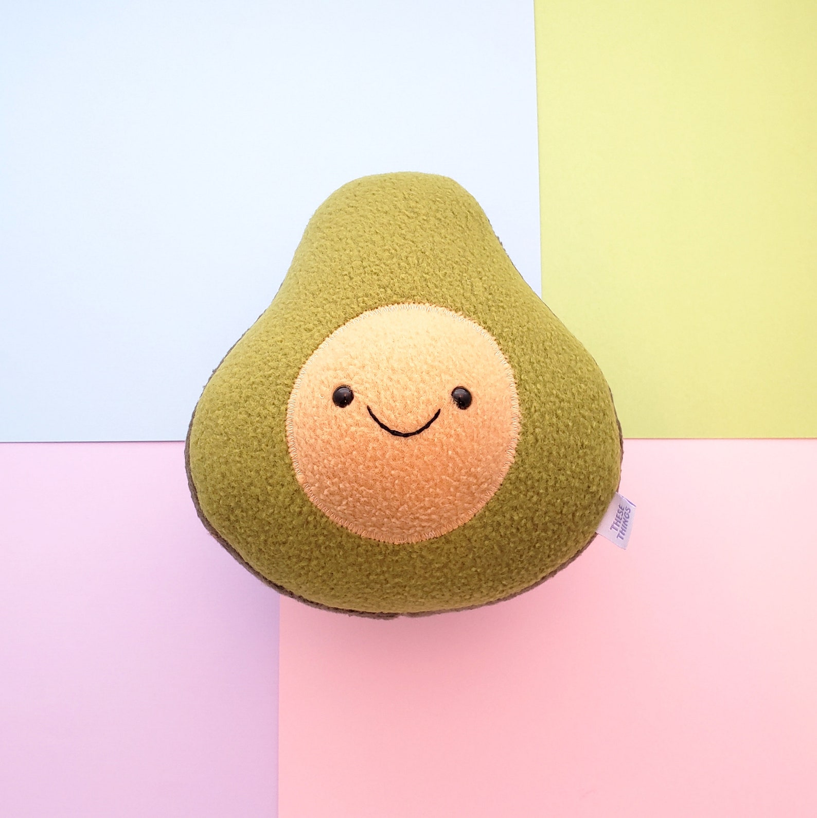 Happy avocado plushie // handmade plush toy | Etsy
