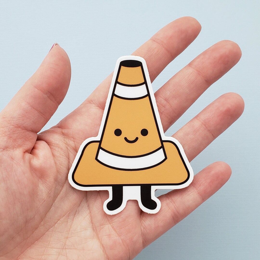 Happy Traffic Cone Vinyl Sticker - Etsy