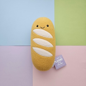 Happy Bread Loaf Plushie // Handmade Plush Toy - Etsy