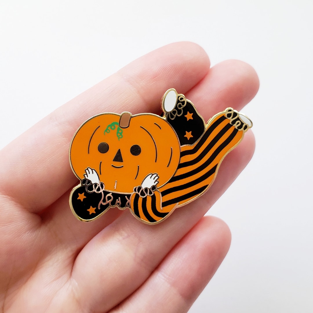 Pumpkin Boi Layin' Enamel Pin // Halloween Pin - Etsy