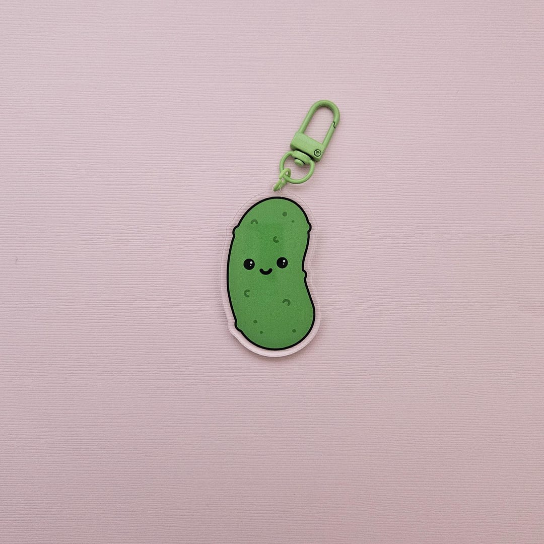 Happy Pickle Keychain - Etsy