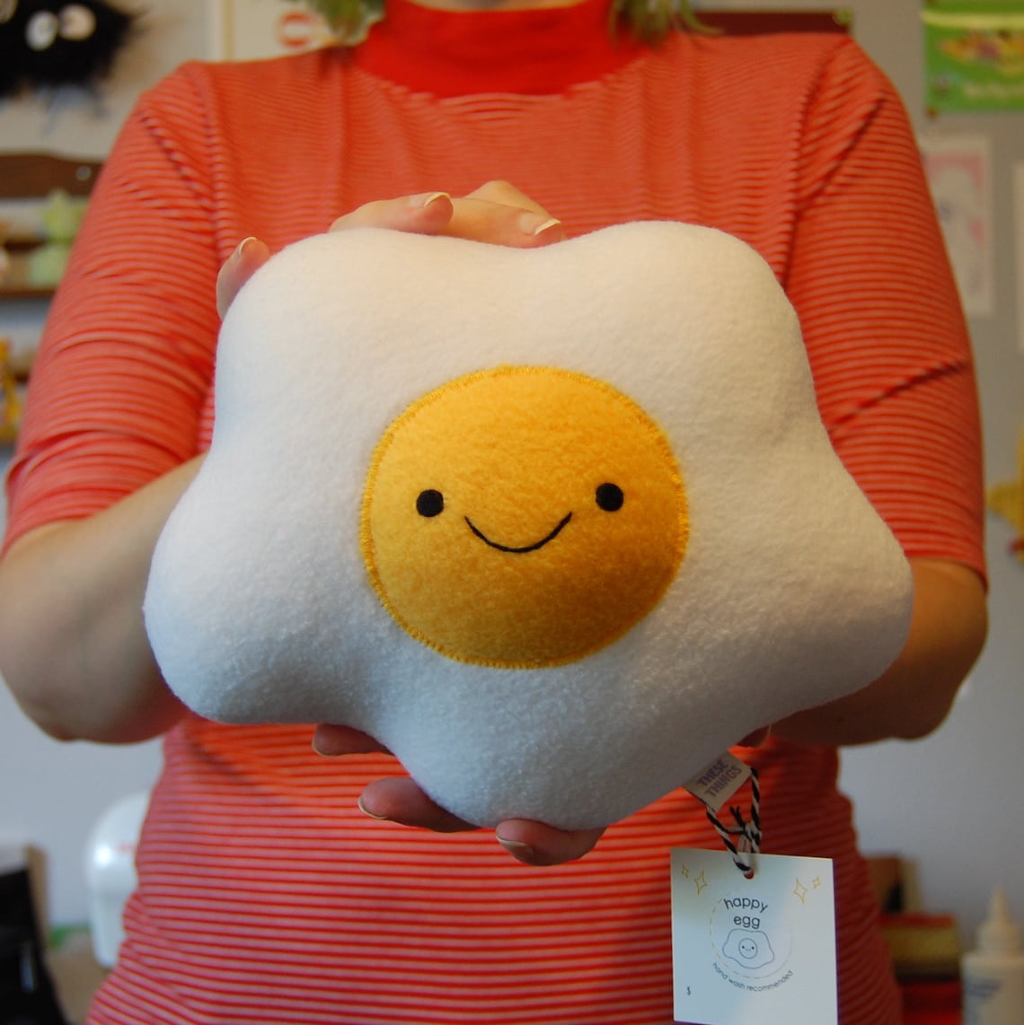 Happy Egg Plushie // Handmade Plush Toy - Etsy