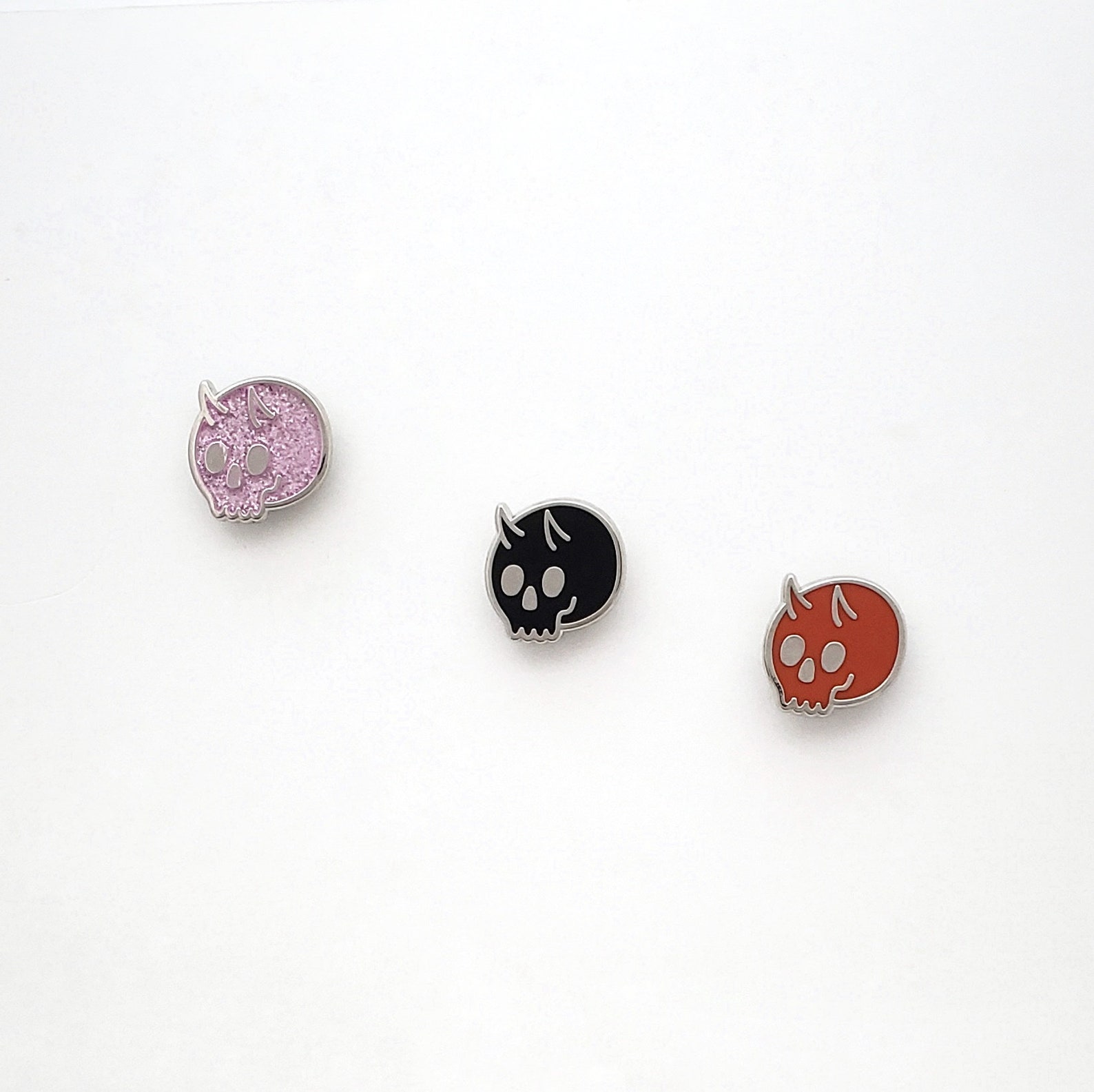 Lil Demon Skull Enamel Pin // Two Color Options - Black, Red, or Purple ...