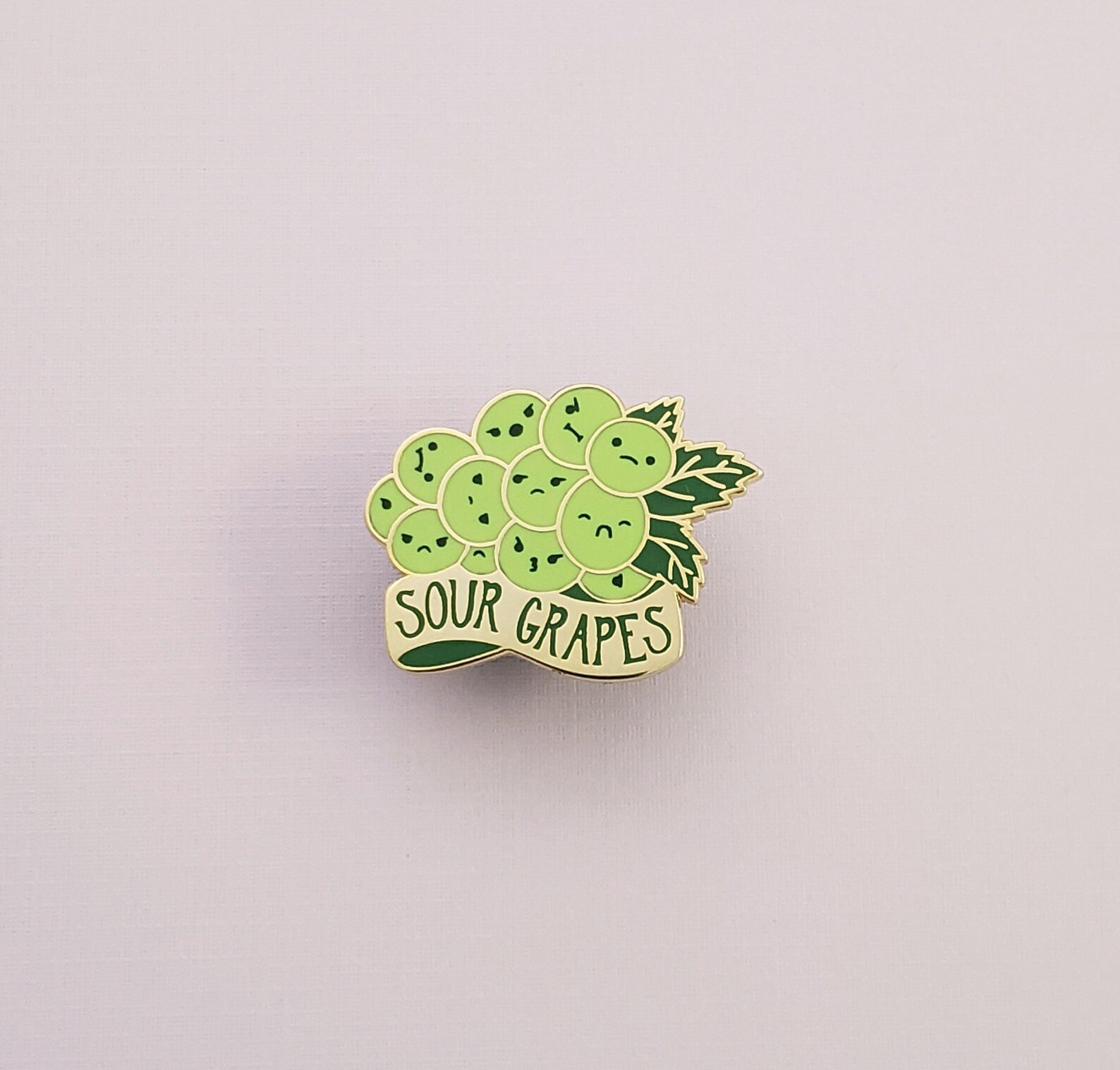 Sour Grapes Hard Enamel Pin // Unhappy Bunch of Grapes With Banner - Etsy