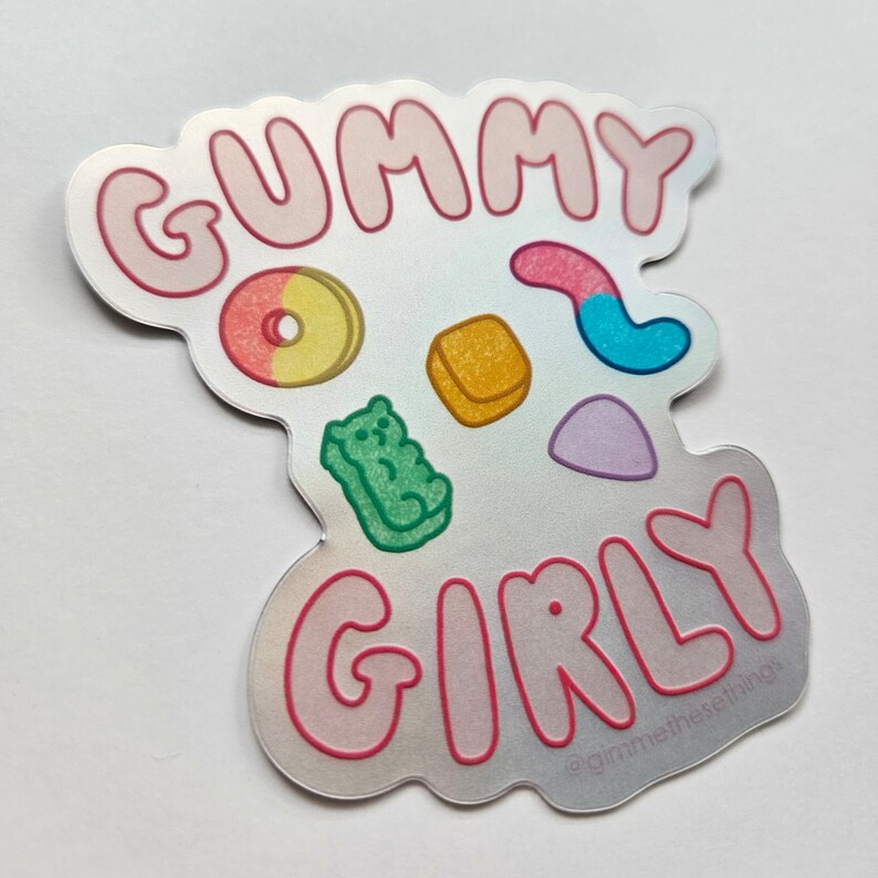 Gummy Girly Vinyl Sticker - Etsy