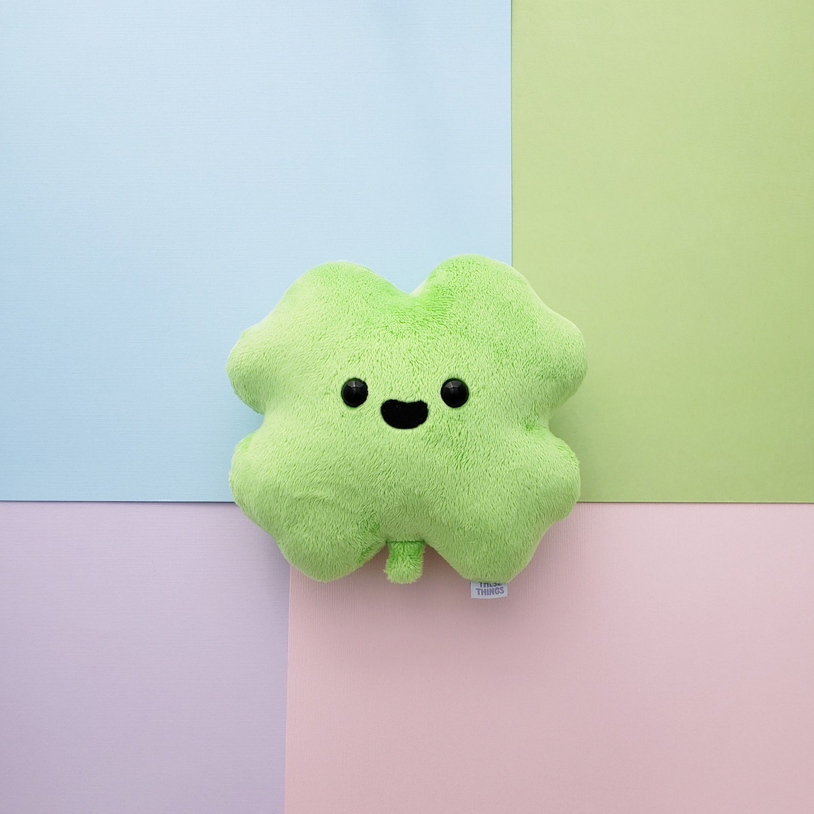 Happy Four-leaf Clover Plushie // Handmade Plush Toy - Etsy