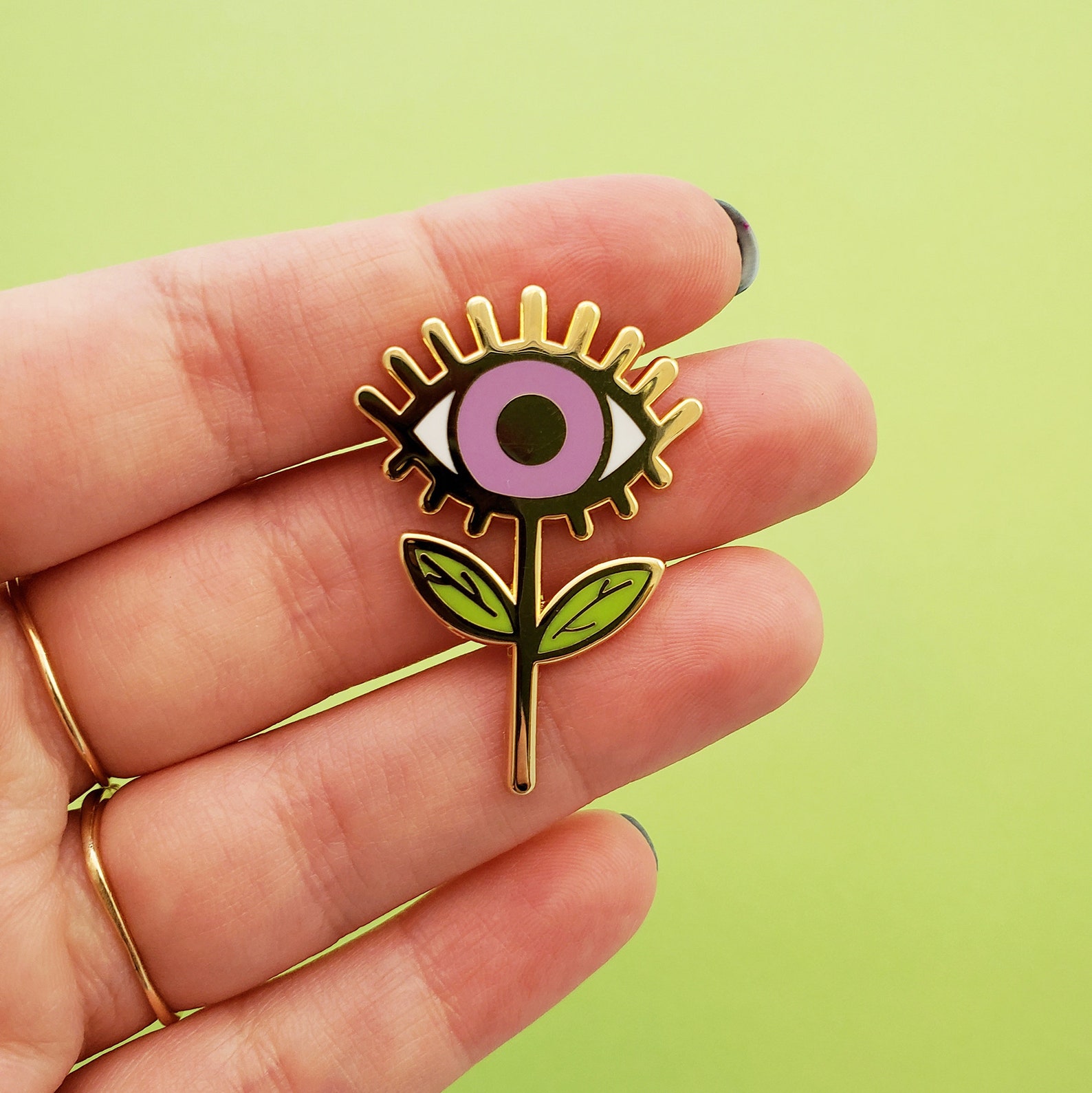 Evil Eye Flower Hard Enamel Pin - Etsy