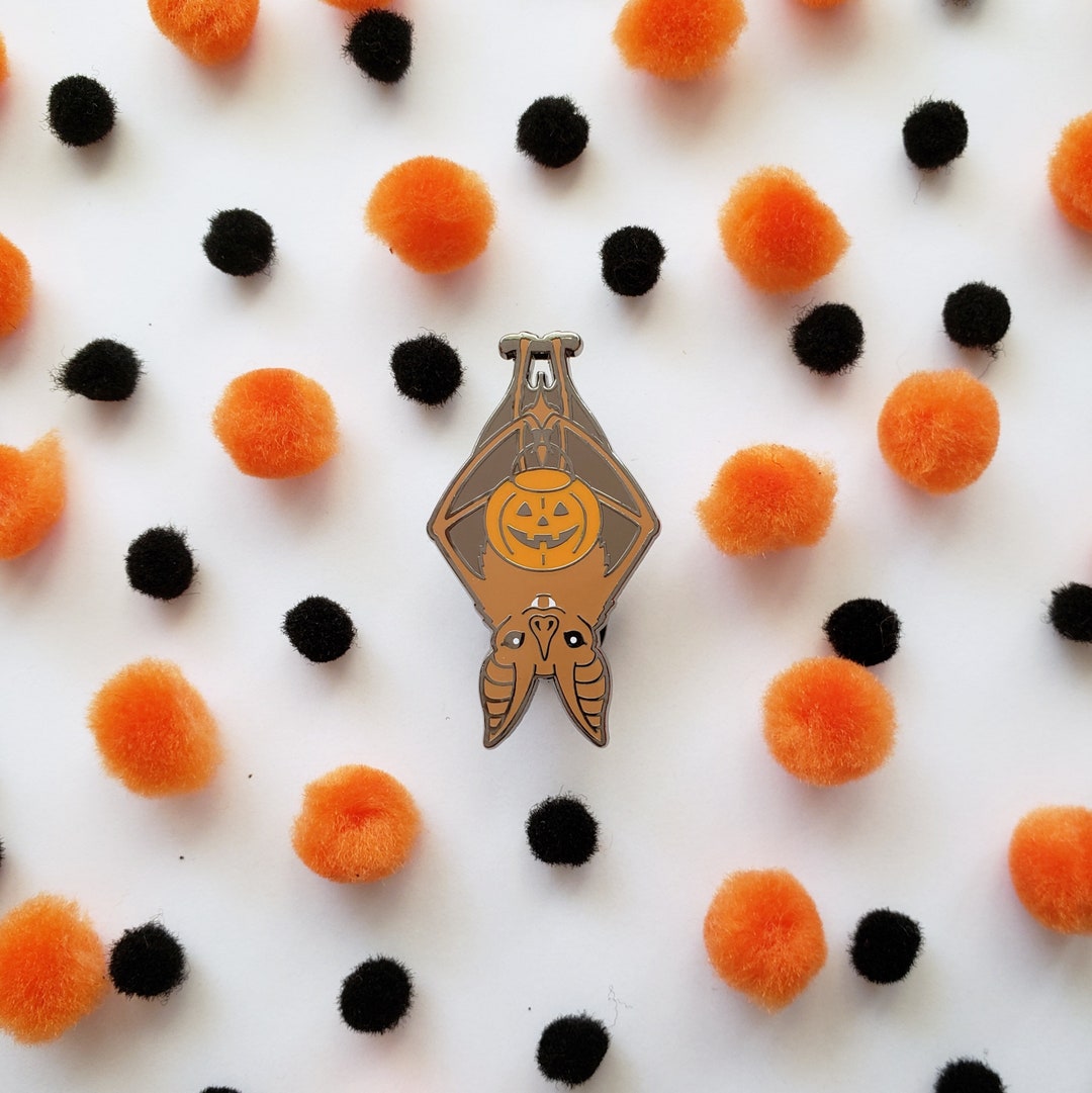 Trick-or-treat Bat Enamel Pin // Halloween Pin - Etsy