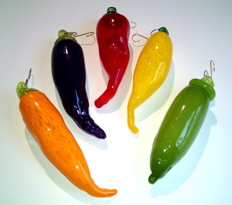 Glass Chili Peppers Hand Blown Ornament. Available in Red - Etsy