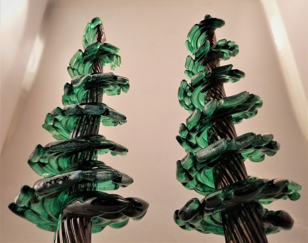 Spiral Pines ~ Hot Sculpted Blown Glass Winter Tree - Etsy