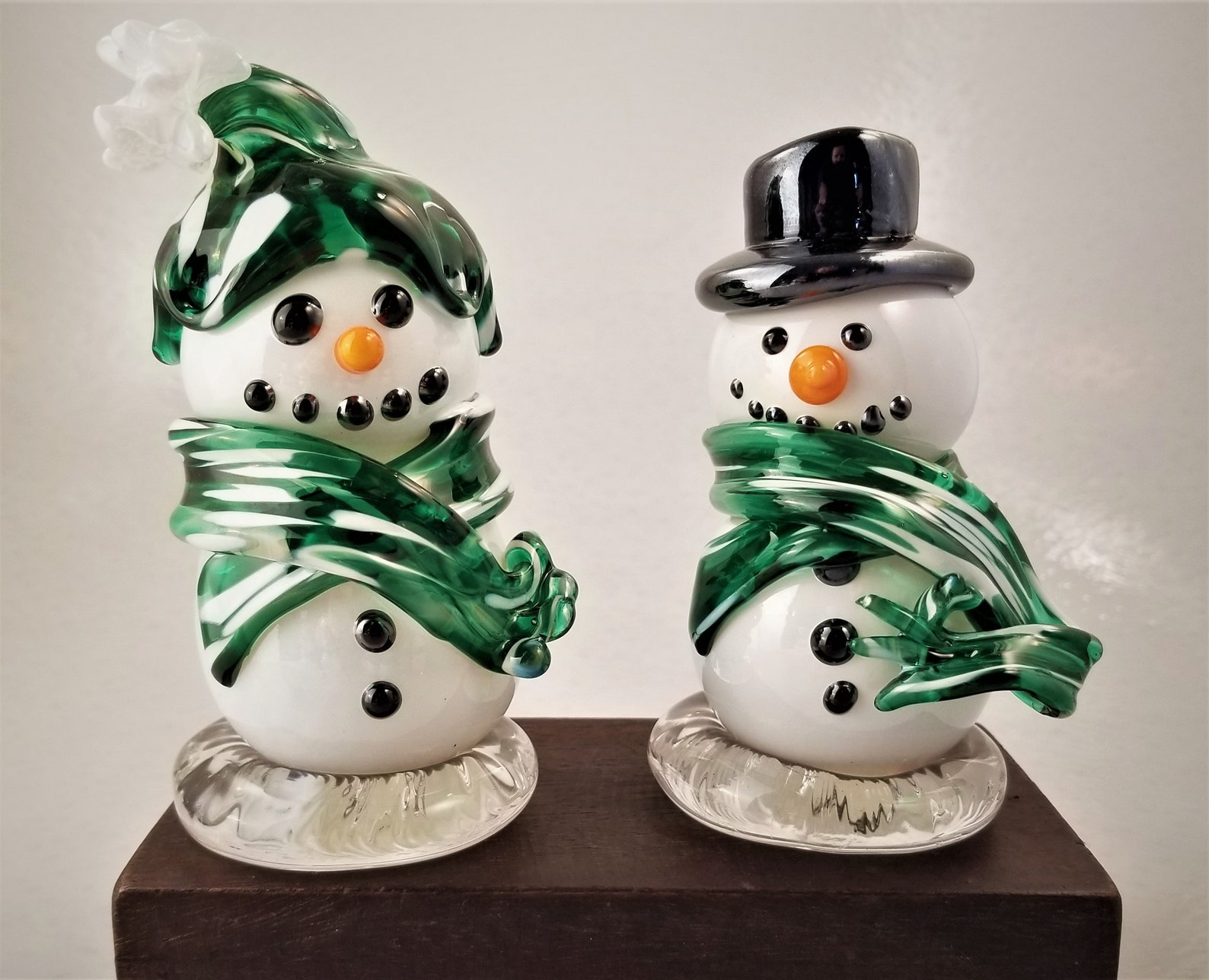 Small Snowman Blown Glass Figurine - Etsy