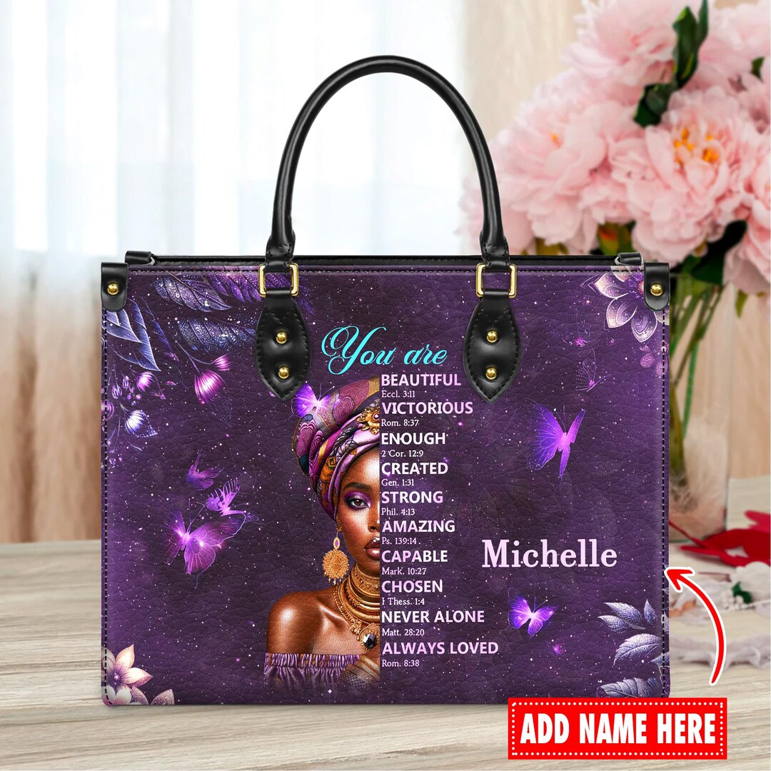Personalized Leather Handbag Custom Name, Christian Gift, Gifts for ...