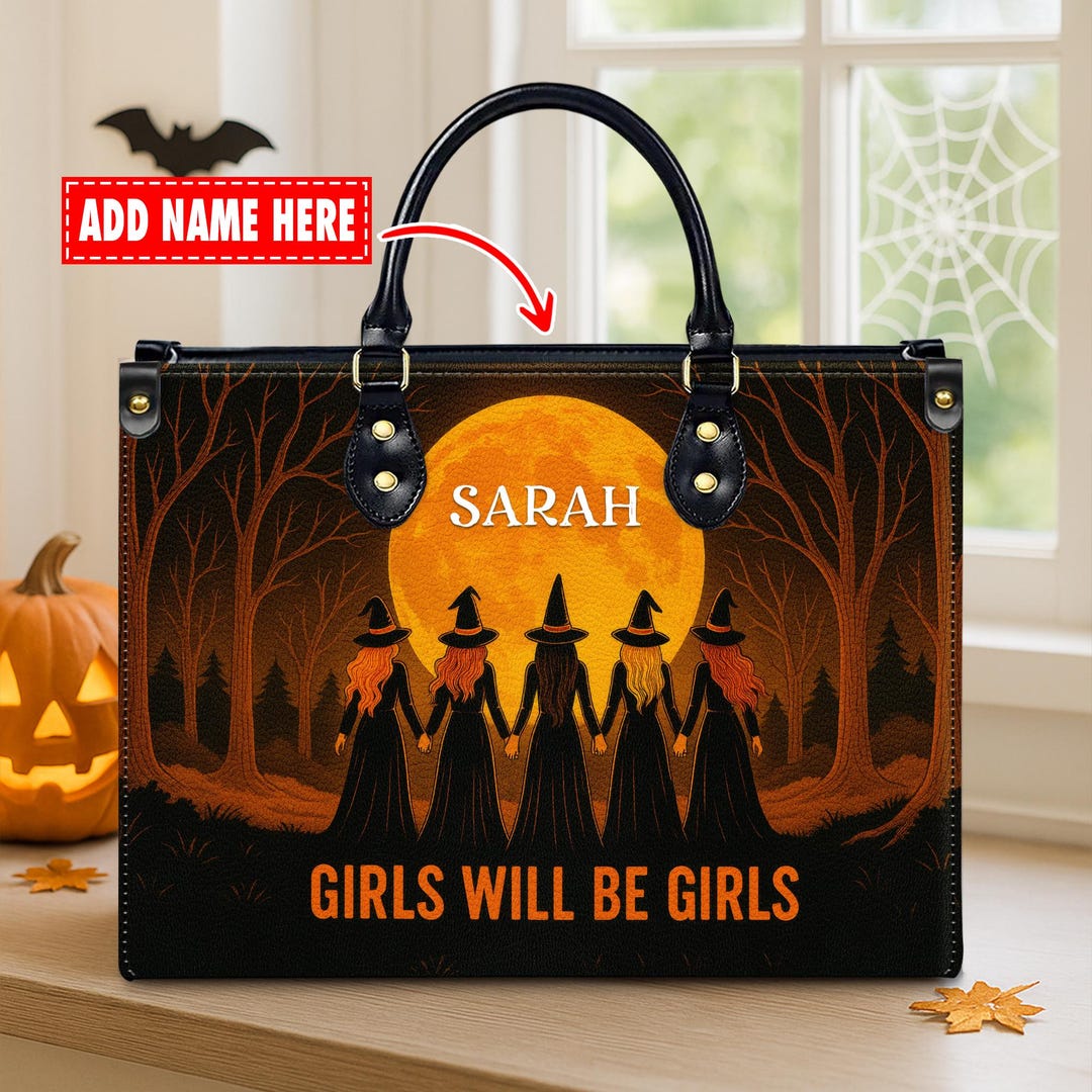 Personalized Witch Handbag: Halloween Faux Leather Purse - Etsy