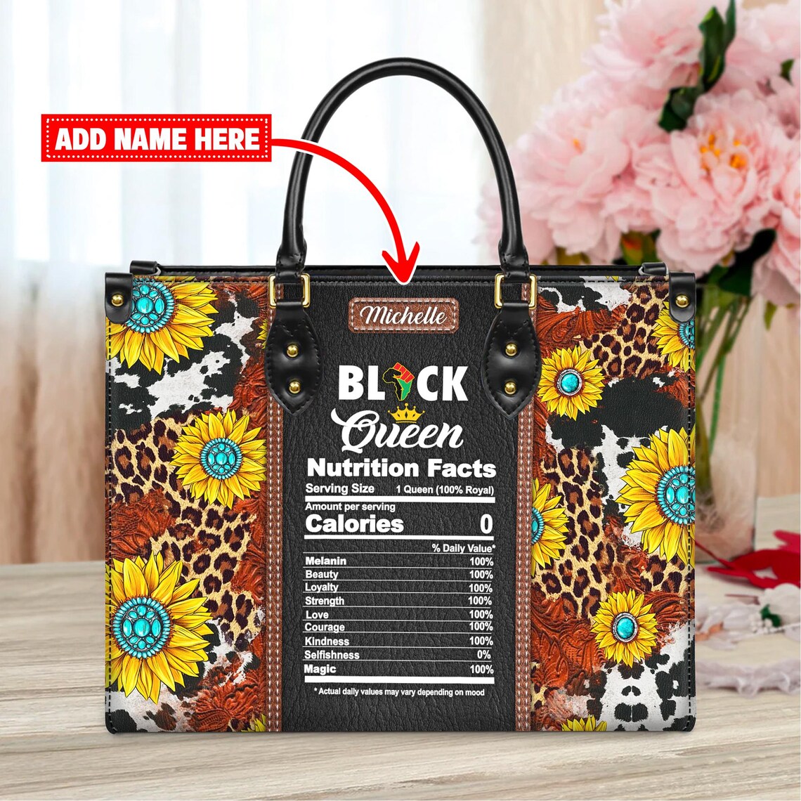 Personalized African American Faith Leather Handbag | Custom ...