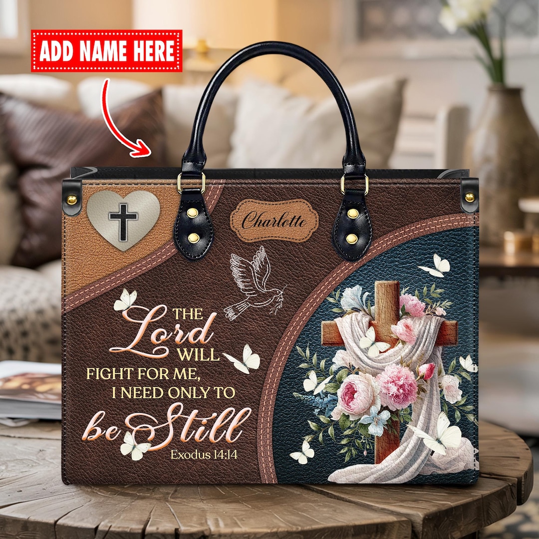 Personalized Christian Tote Bag, Custom Name Scripture Handbag, Exodus ...
