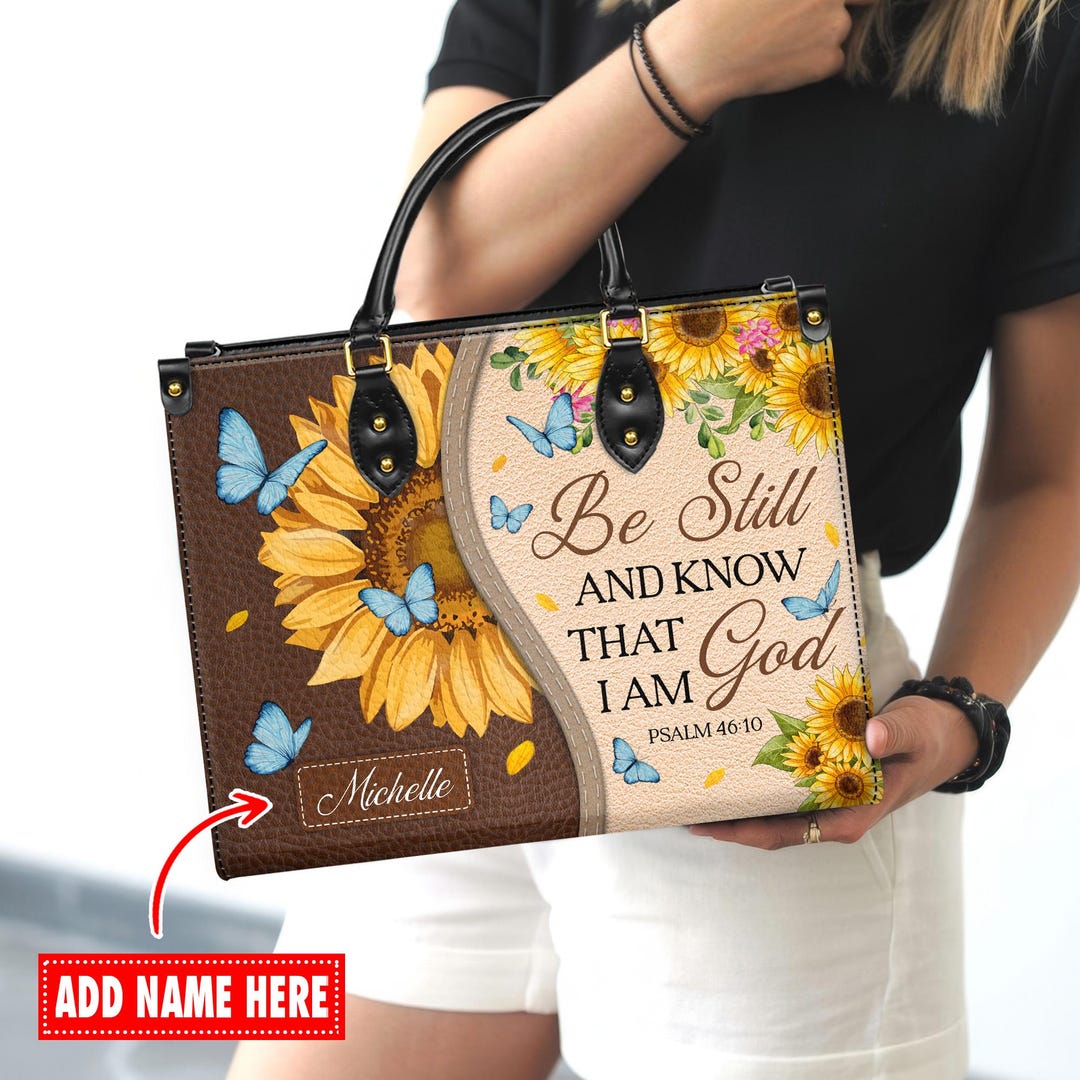 Personalized Leather Handbag Custom Name, Christian Gift, Gifts for ...