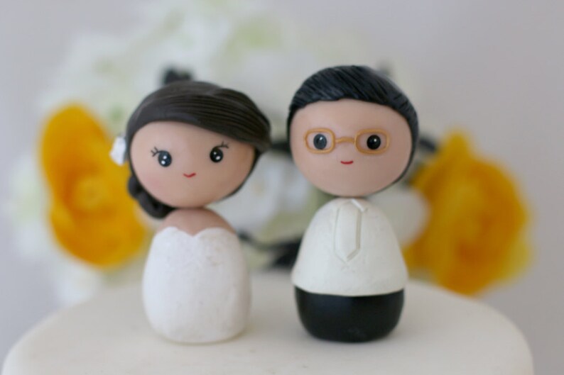 Personalized Filipino Wedding Cake Topper Kokeshi Figurines - Etsy