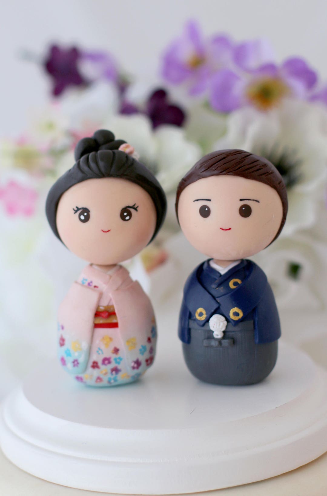 Japanese Wedding Cake Topper Personalized Bride and Groom - Etsy