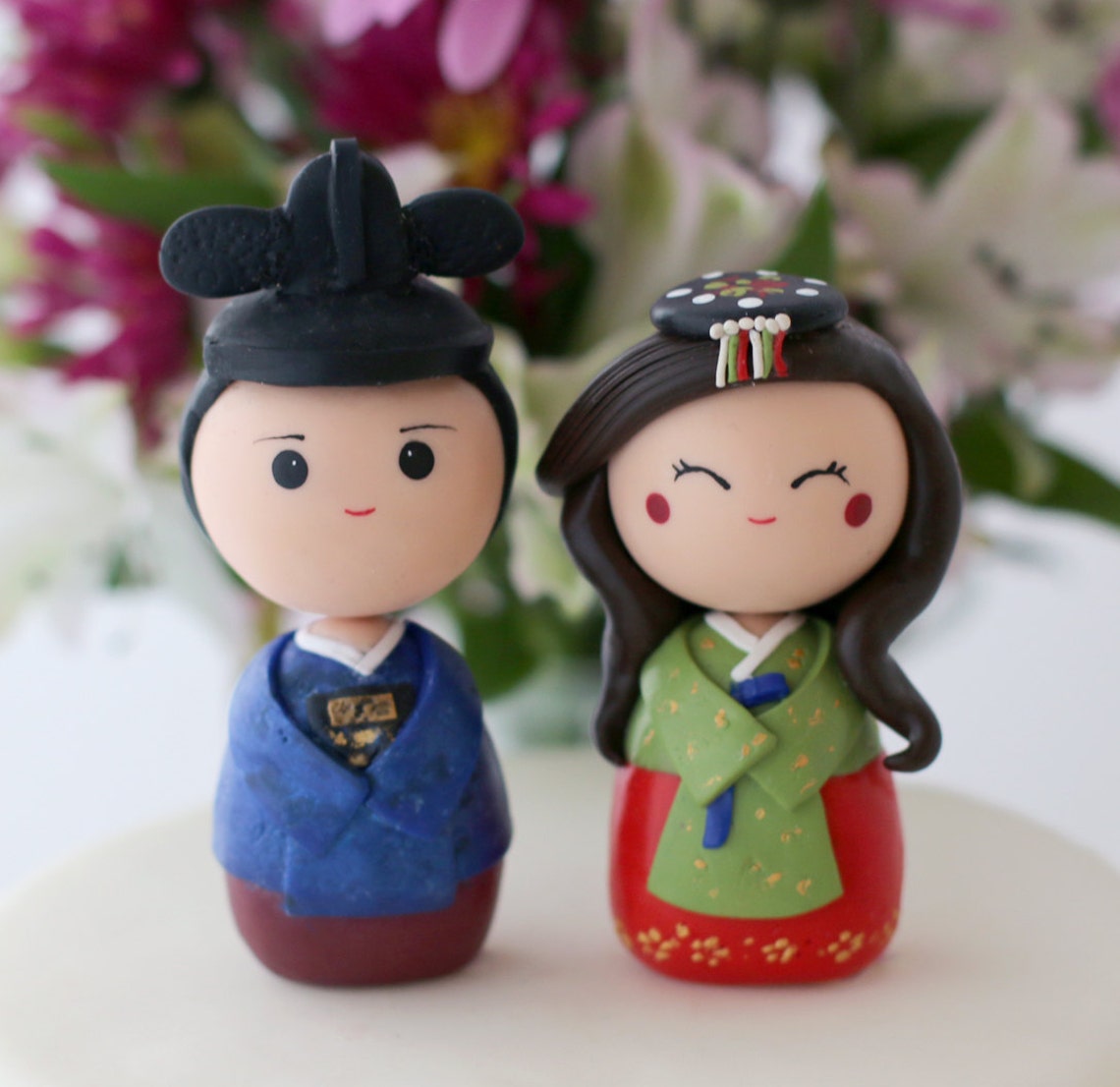Personalized Korean Wedding Cake Topper Kokeshi Figurines - Etsy