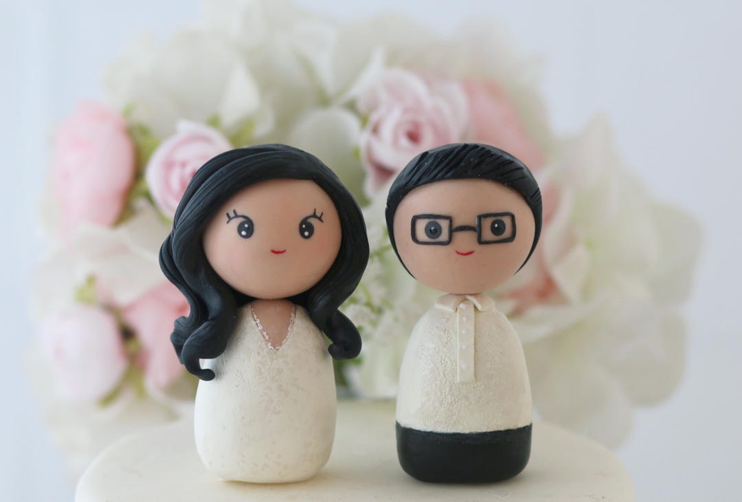 Personalized Filipino Wedding Cake Topper Kokeshi Figurines - Etsy