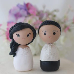 Personalized Filipino Wedding Cake Topper Kokeshi Figurines - Etsy
