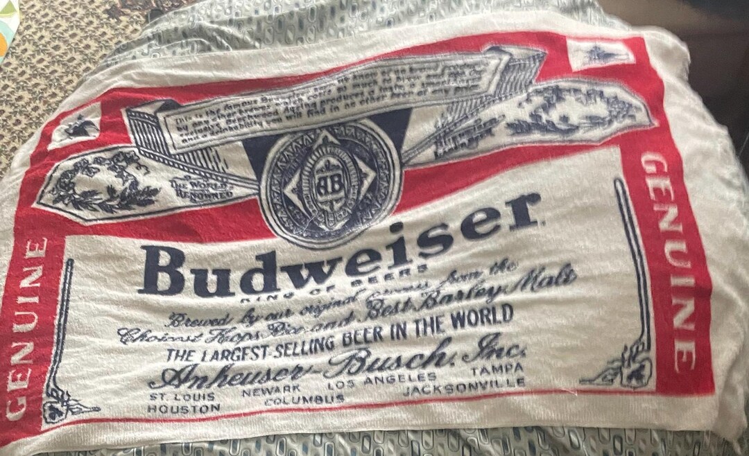 Vintage Budweiser Logo, Beach Towel, 100% Cotton, Made in the USA - Etsy