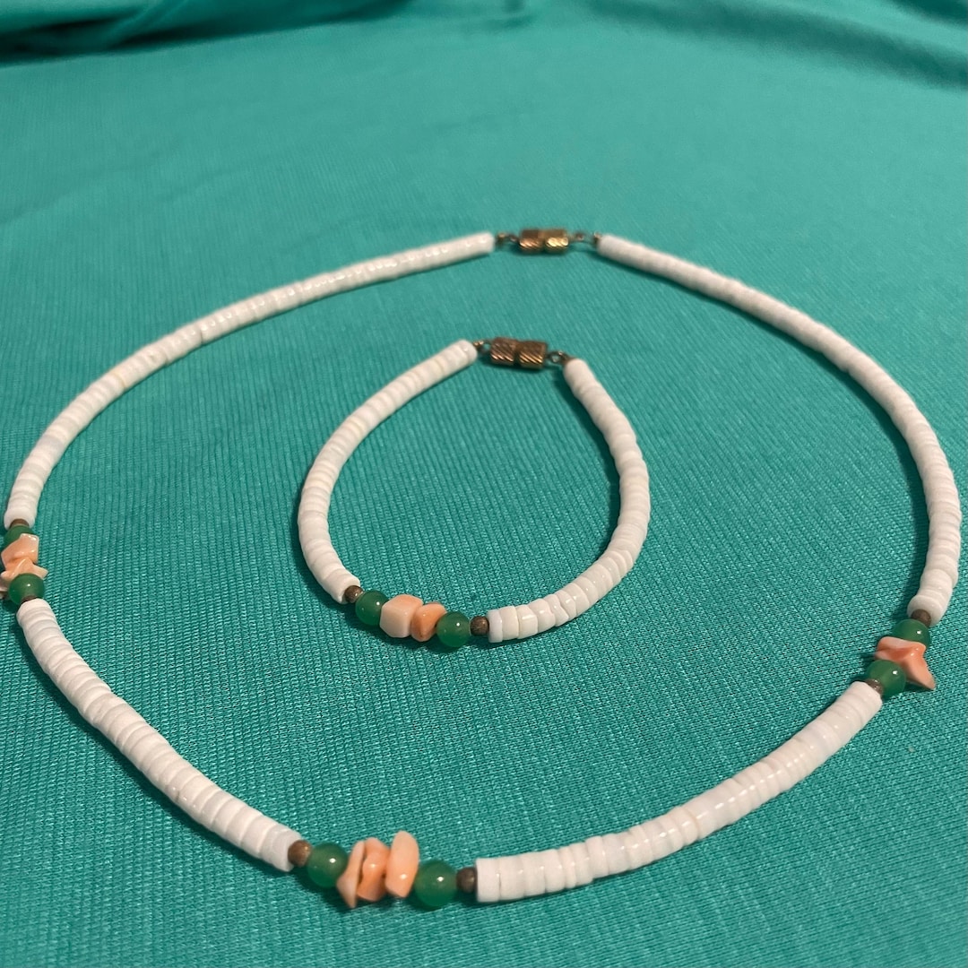 Vintage Puka Shells Necklace and Bracelet Set, Boho 1970s - Etsy