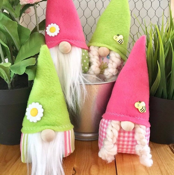 Springtime Brights Gnome Set of 4 | Etsy