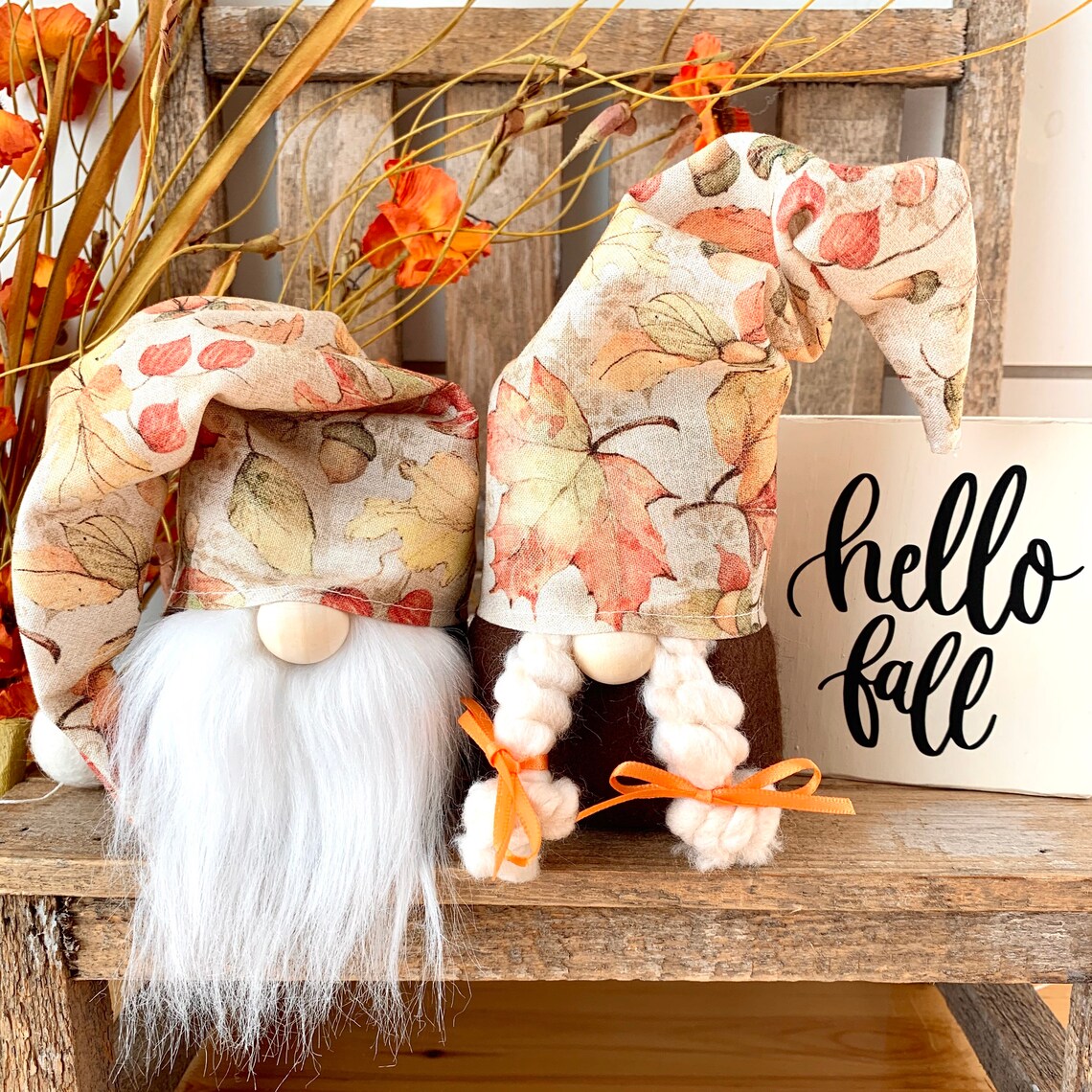 6 Mini Fall Leaves Gnome Boy or Girl - Etsy
