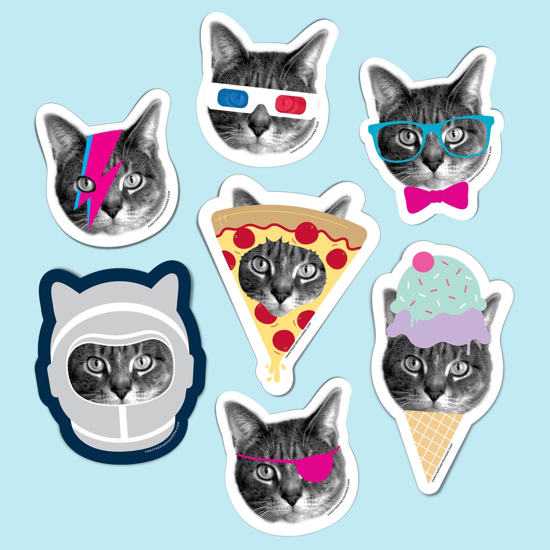Gee Whiskers Sticker Set - Cat Stickers - Kitty Stickers - Vinyl - Etsy