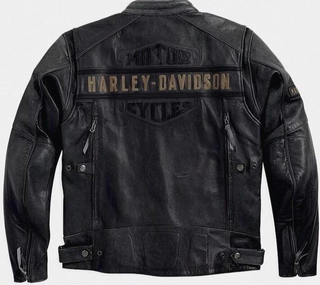 Harley-davidson Men’s Black Leather Biker Jacket – Classic Riding Gear ...