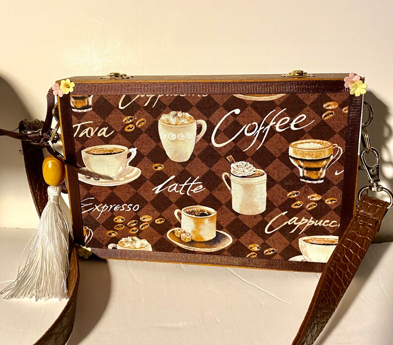 Coffee Themed Coffee Lovers Wood Cigar Box Purse - Etsy