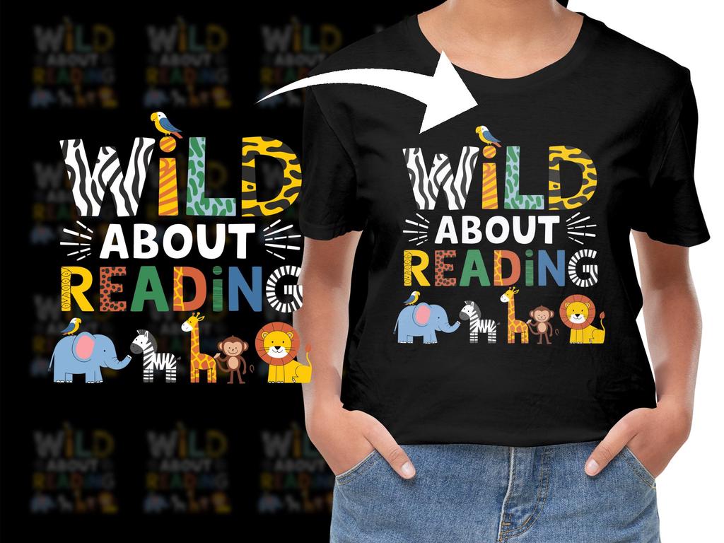 Wild About Reading PNG, Safari Animal Book Lover Design, Reading ...