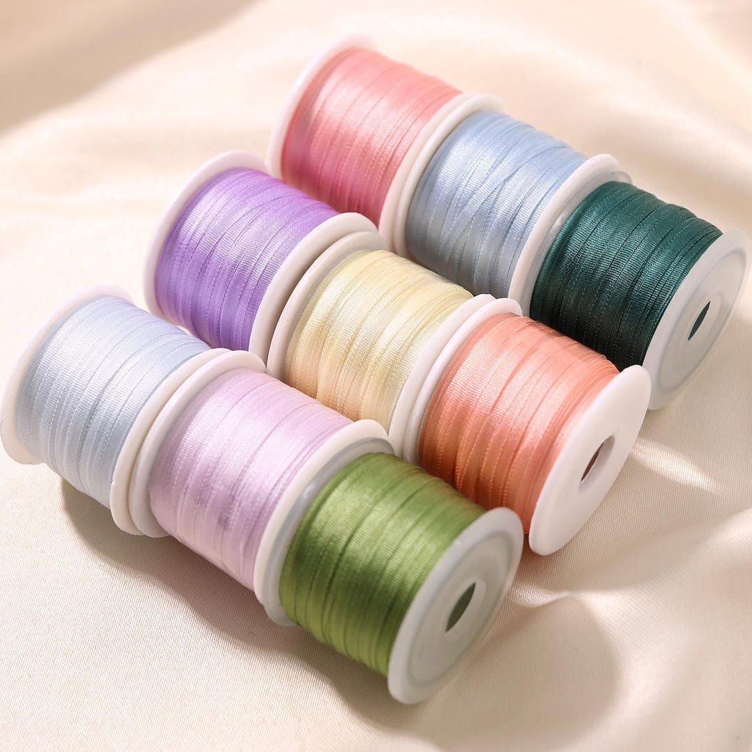 10 Yards 2mm,4mm Silk Ribbon - 20 Colors - Ultra Soft Pure Silk Ribbon ...