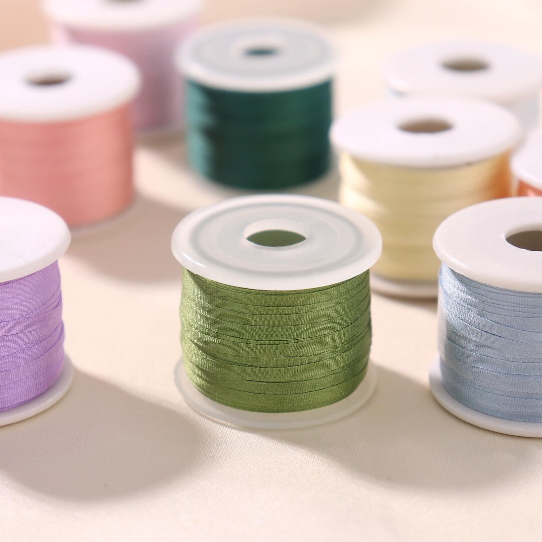 10 Yards Silk Ribbon in 20 Colors - 2mm, 4mm Silk Ribbon for Sewing ...