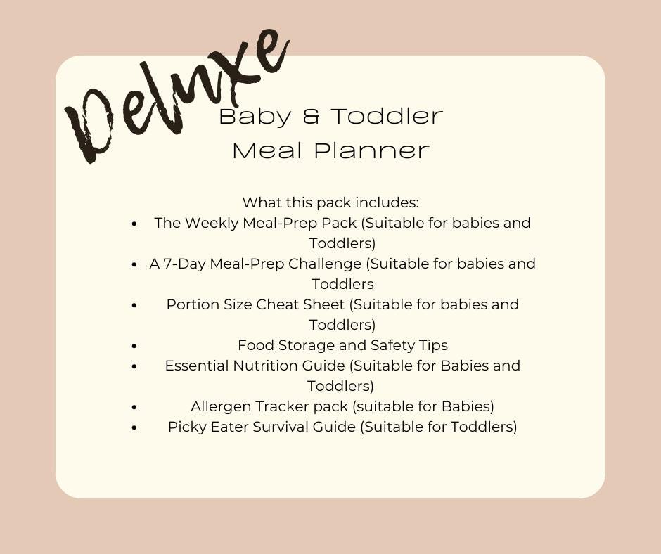 Baby & Toddler Meal Planner Printable Bundle – Meal Prep, Picky Eater ...