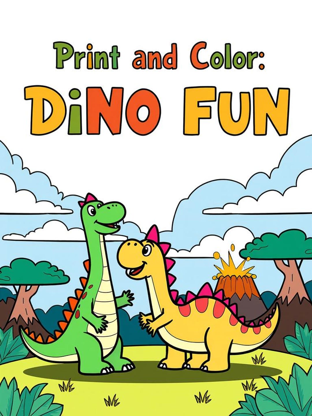 Jurassic Joy: Printable Coloring Pages (28 Pages) - Etsy