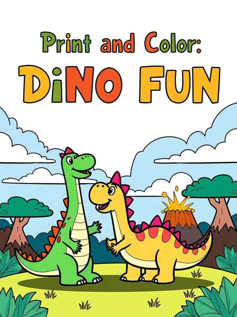 Jurassic Joy: Printable Coloring Pages (28 Pages) - Etsy