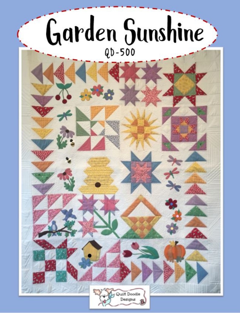 Garden Sunshine Complete PDF Pattern From Quilt Doodle Designs - Etsy