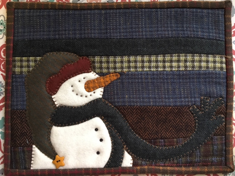 Freezy the Snowman Mug Rug Applique PDF Instant Download - Etsy