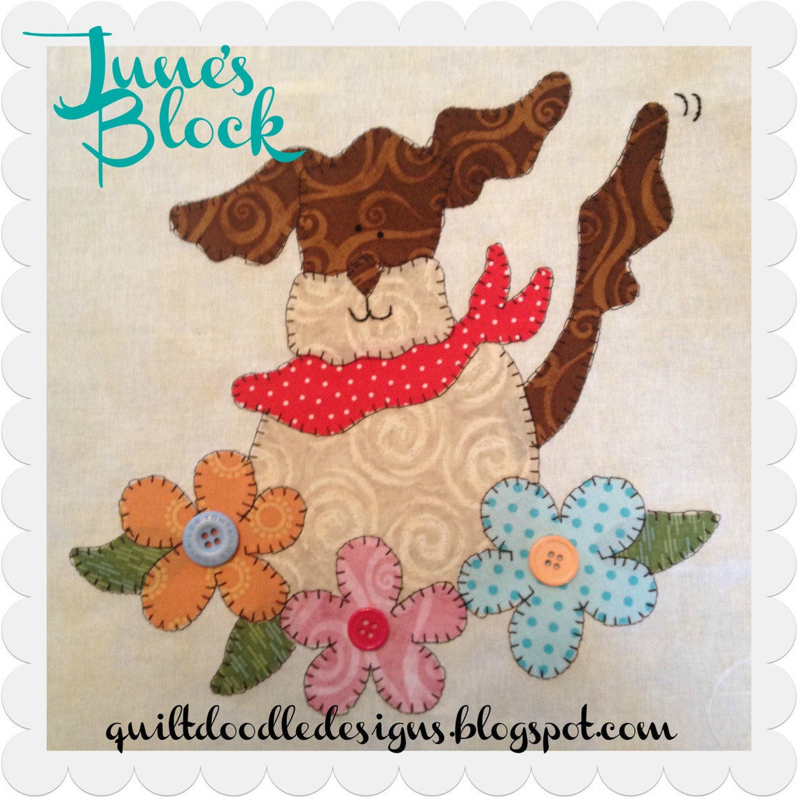 My Favorite Things Quilt Doodle Designs June's Block 2015 - Etsy