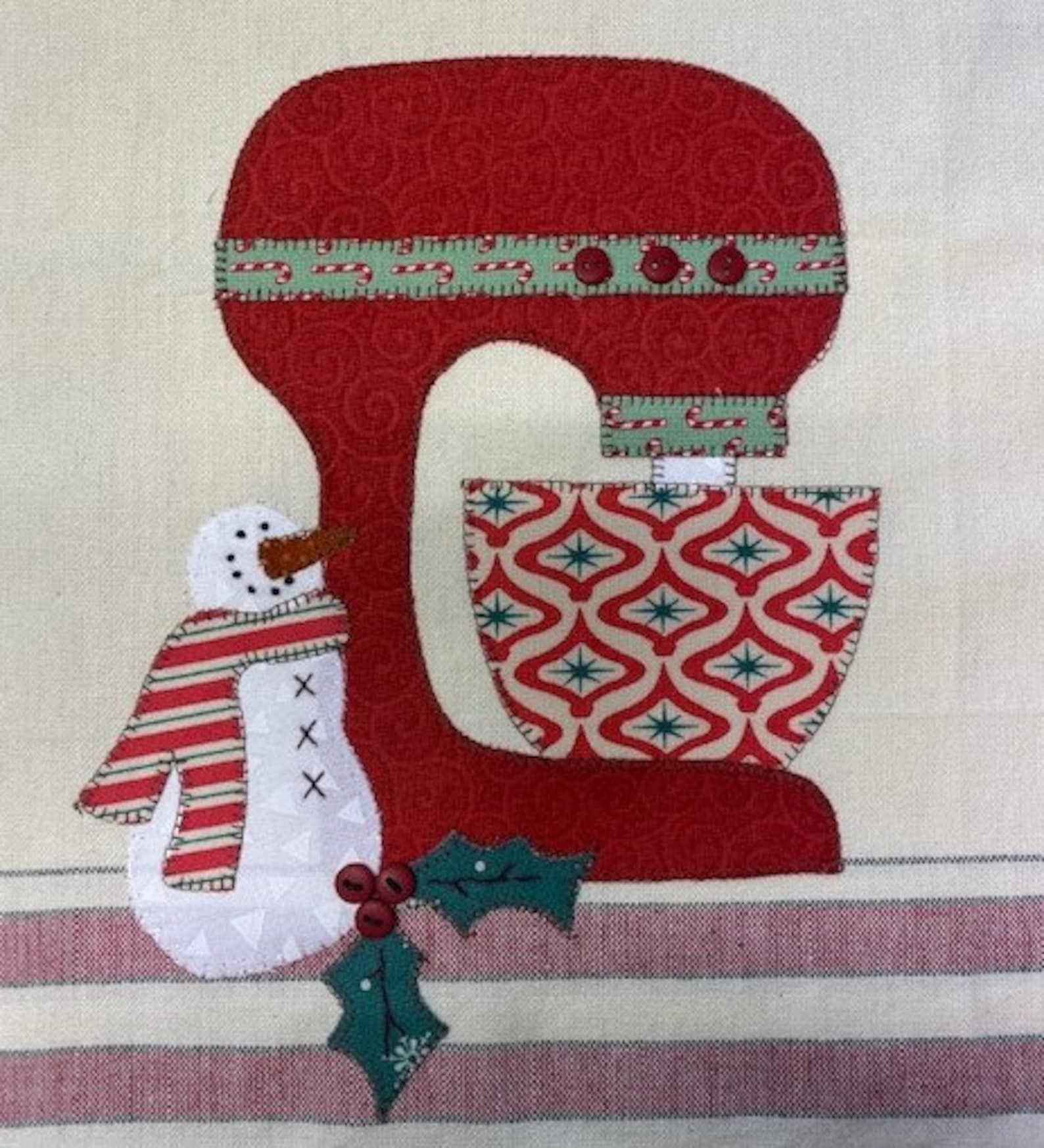 Holiday Baking Applique PDF Pattern for Tea Towel, A Cute Christmas ...