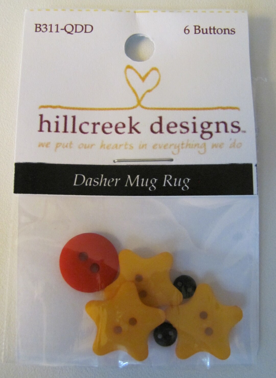 Dasher Mug Rug Button Pack From Hillcreek Designs B311-QDD - Etsy