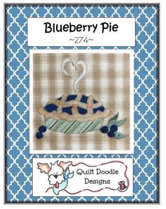 Blueberry Pie Applique PDF Pattern by Quilt Doodle Designs | Etsy