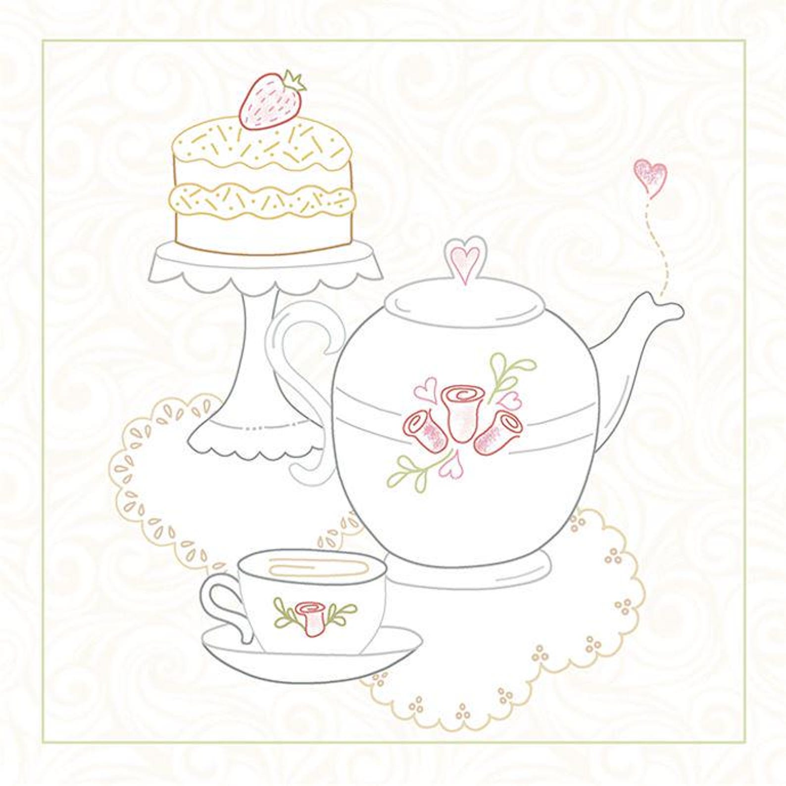 Marcus Fabrics Tea for Two Quilting Cotton Fabric- 24" Panel - Etsy