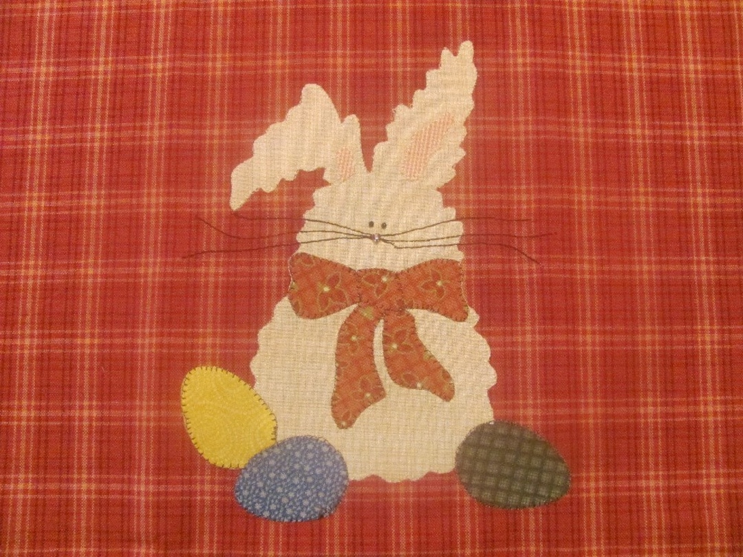Fluffy Bunny Applique PDF Pattern for Tea Towel or Quilt Square From ...