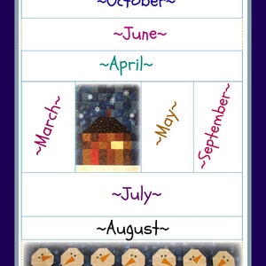 Block of the Month 2014 January's Block, Chilly Silly Snowmen PDF ...