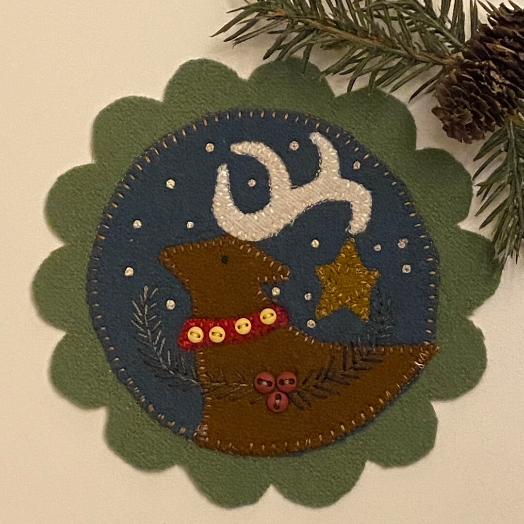 Woodland Deer PDF Pattern for a Wool Ornament by Quilt Doodle Designs ...