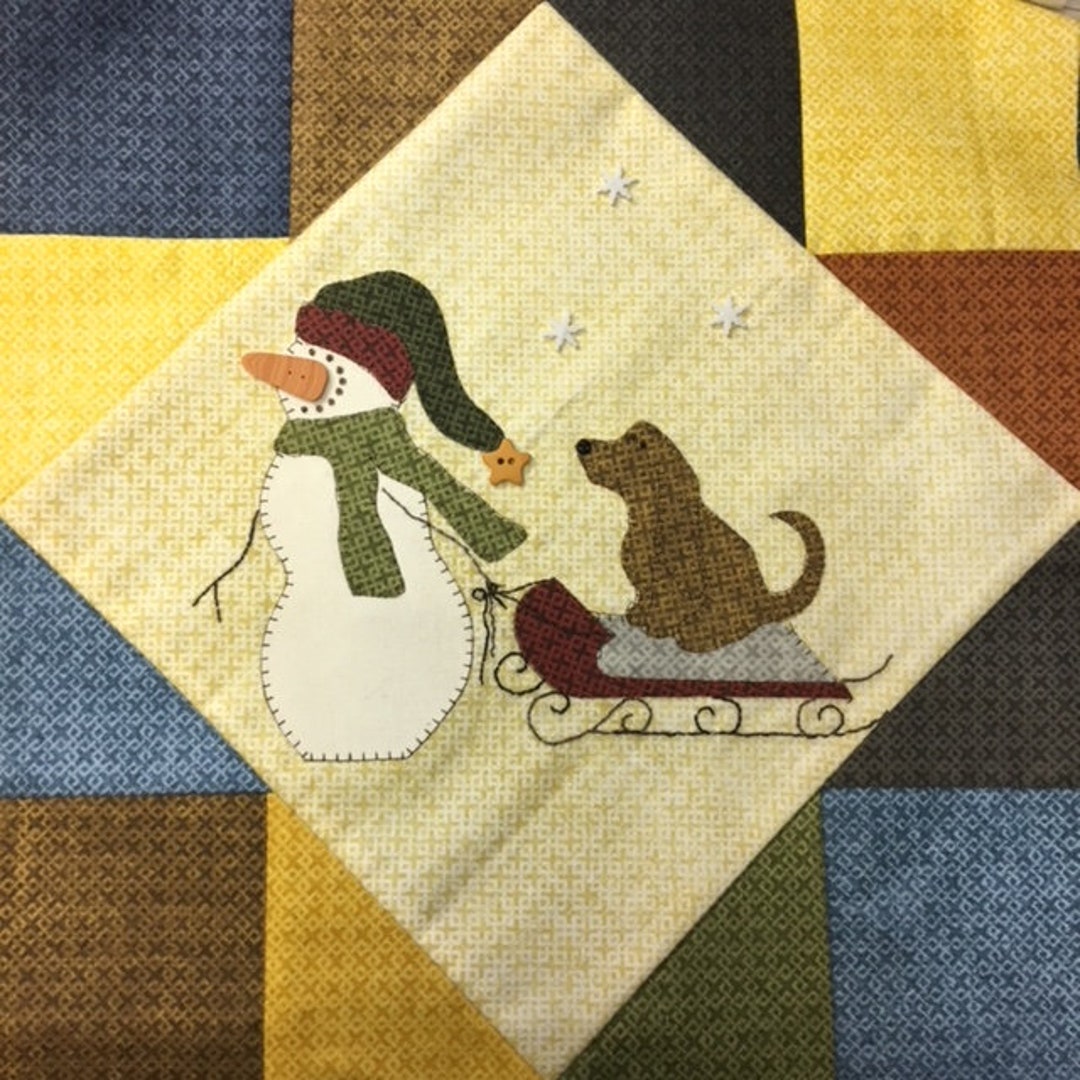 Snow Much Fun BOM 2018 'let's Go Sledding' August's Block PDF Pattern ...